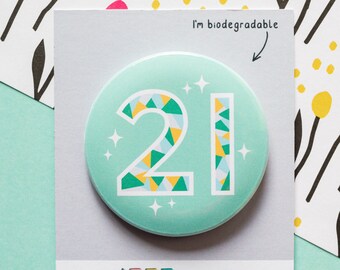 21st Birthday Badge Pin - Etsy