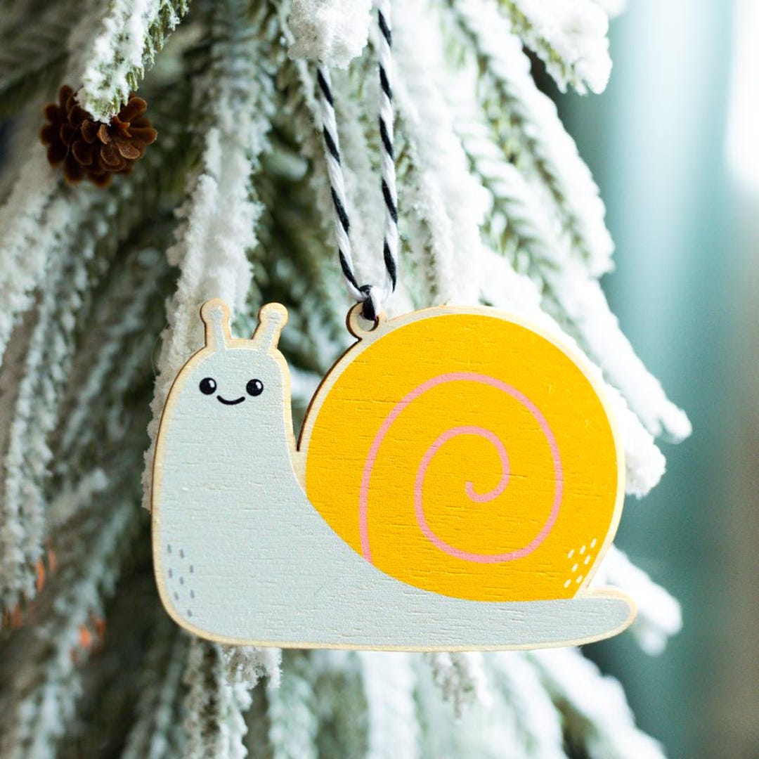 Snail Christmas Decoration - Wooden Christmas Tree Decoration - Wooden ...