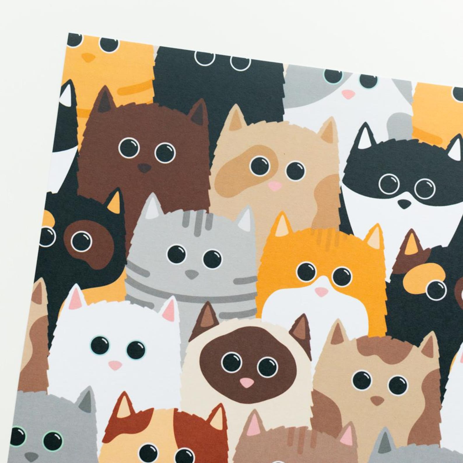 Lots of Cats Wrapping Paper Sheet 700mmx500mm - Cat Gift Wrap ...