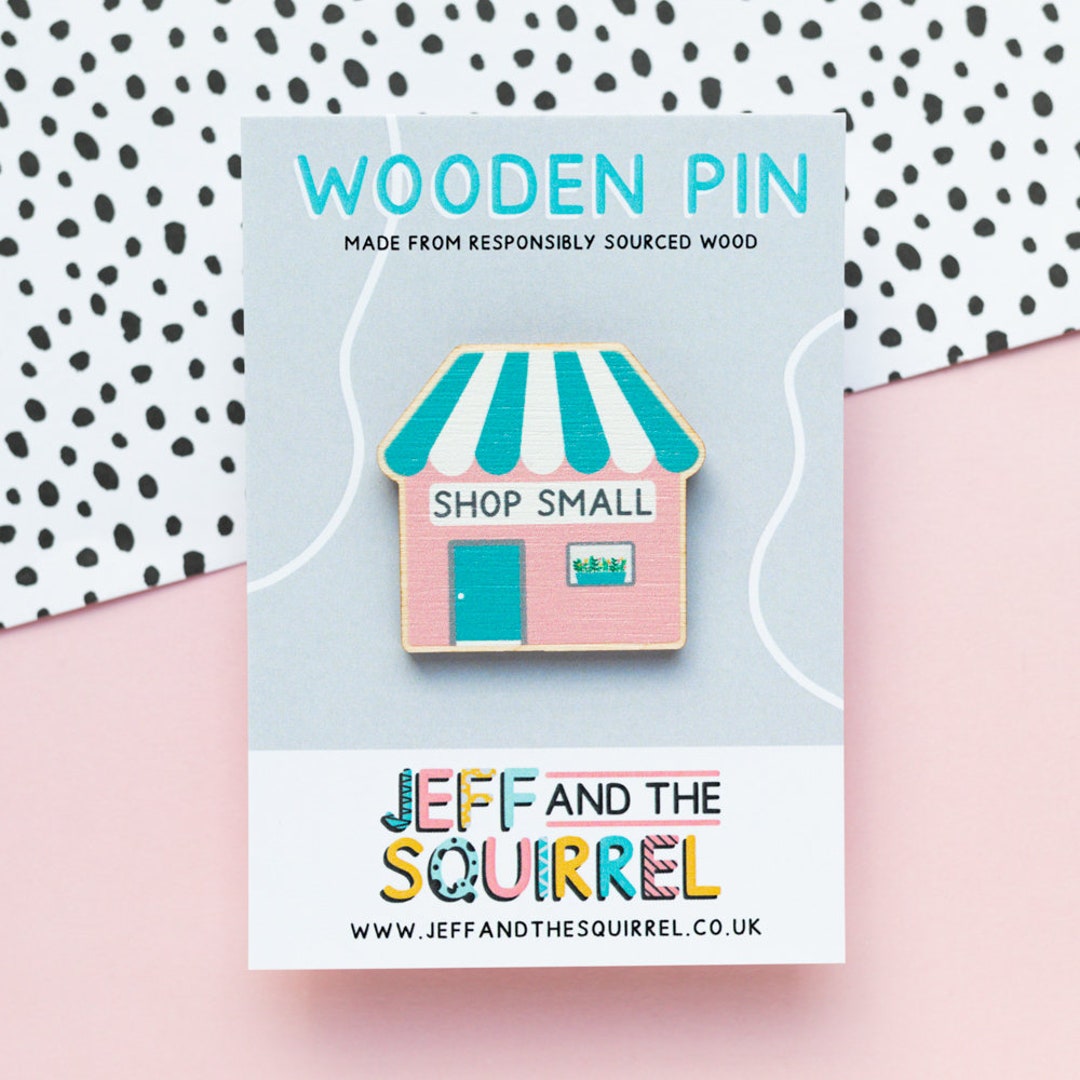 Shop Small Wooden Pin Badge - Champion Independent - Small Business ...