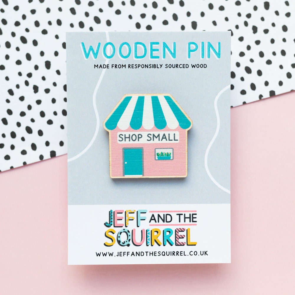 Shop Small Wooden Pin Badge - Champion Independent - Small Business ...