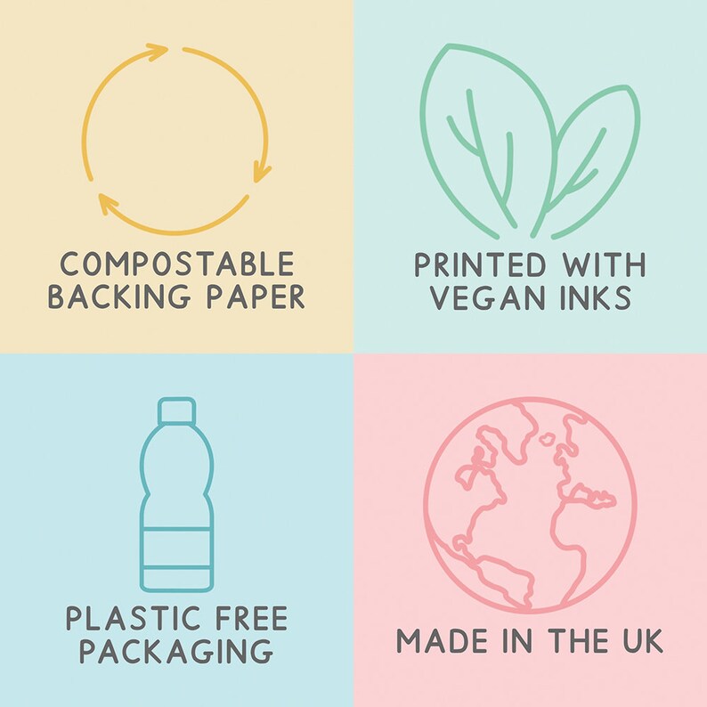 15x Eco Friendly Custom Logo Stickers - 51mm Round Stickers - Matte ...
