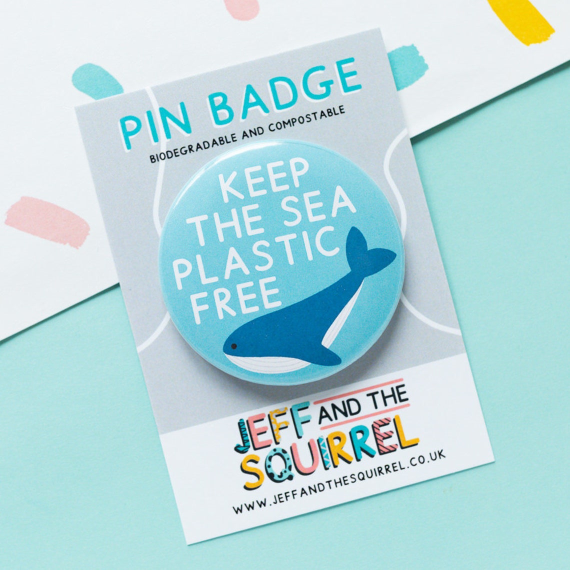 Keep the Sea Plastic Free Badge - Ocean Badge - Whale Badge - Protect ...