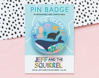 Keep the Sea Plastic Free Badge - Biodegradable Badge - Ocean Badge ...