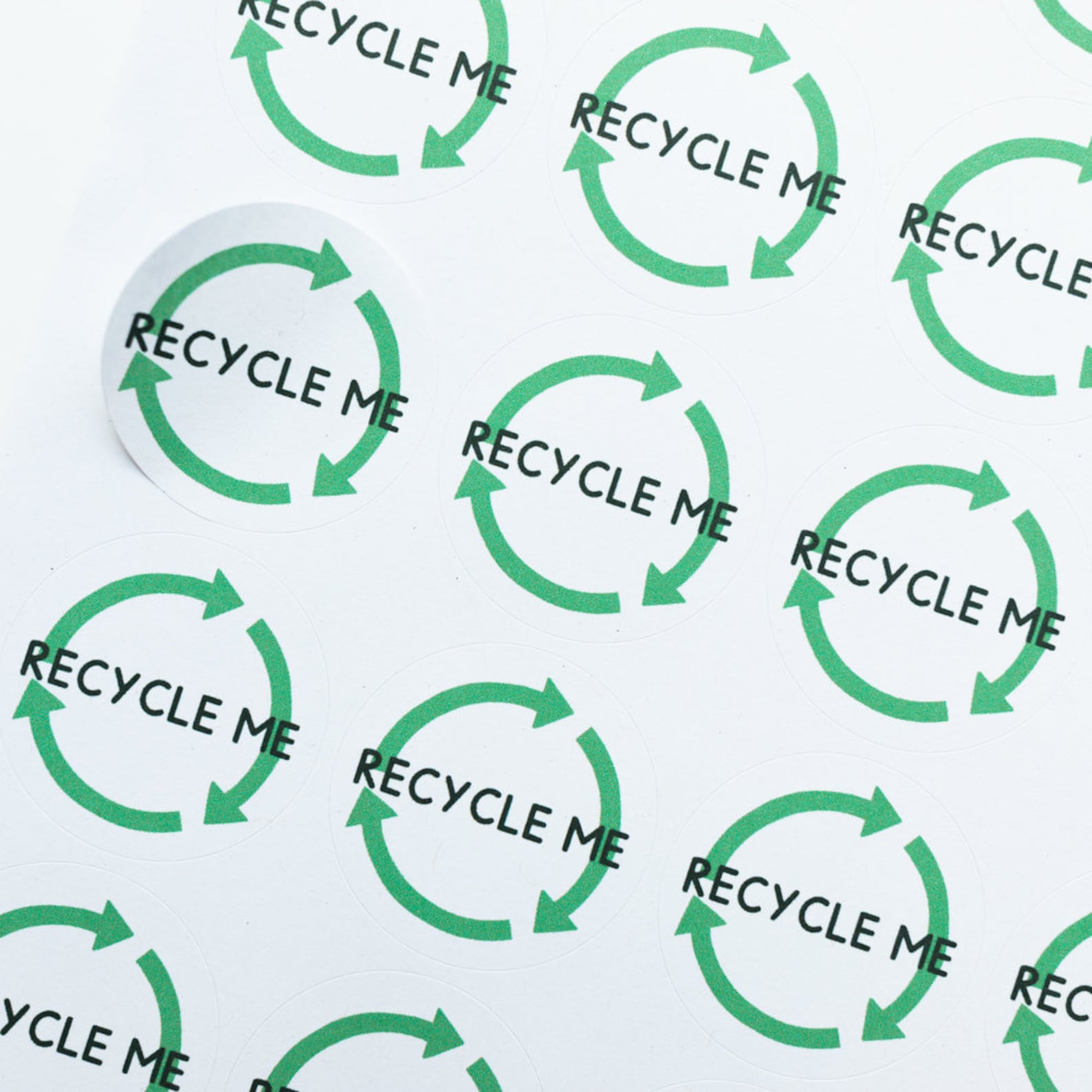 35x Recycle Me Stickers 37mm - Eco Friendly Stickers - Recycled ...