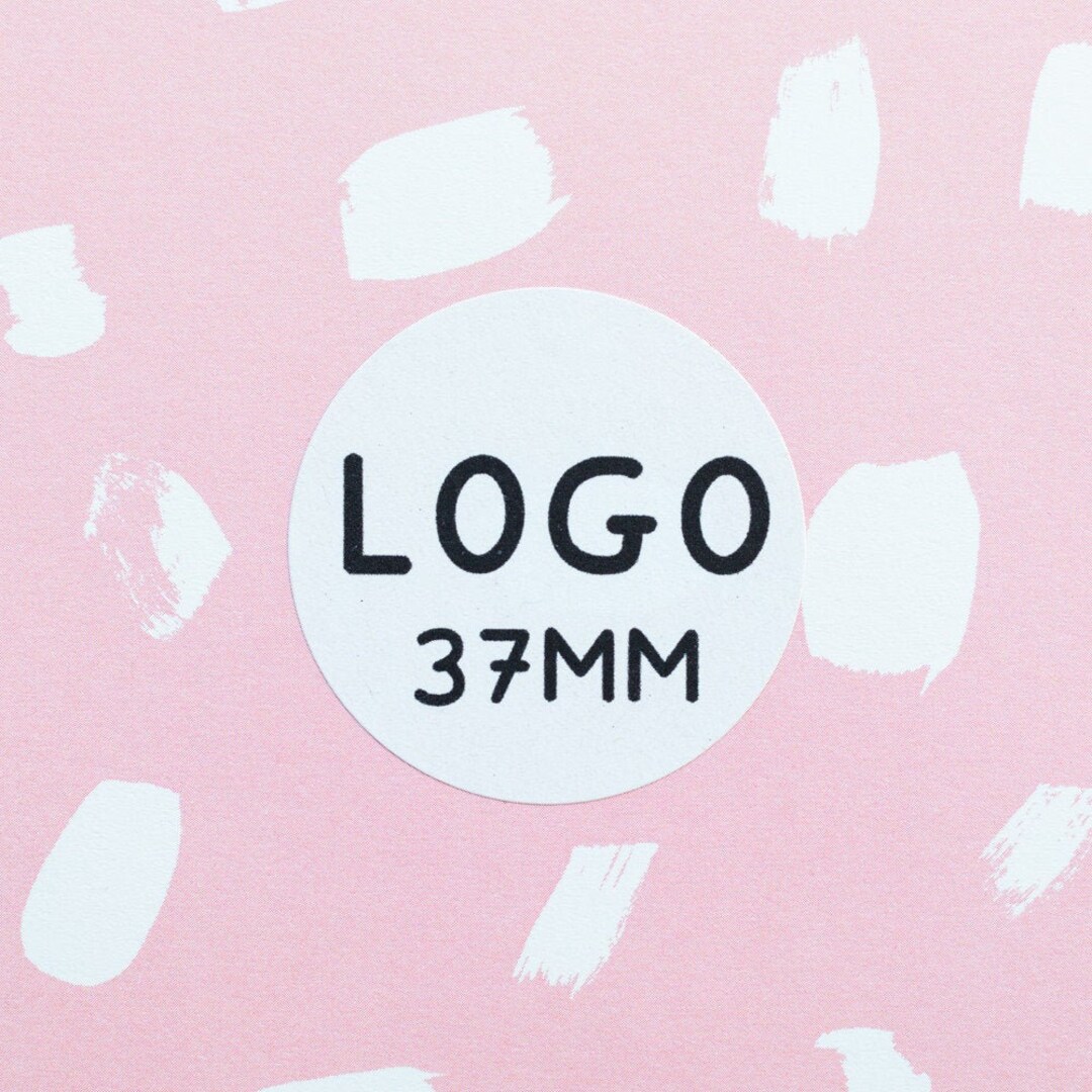 35x Personalised Logo Stickers 37mm Round Custom Stickers Matte ...