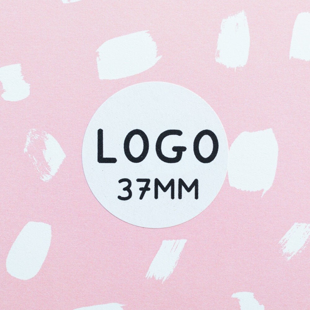 35x Personalised Logo Stickers 37mm Round Custom Stickers | Etsy