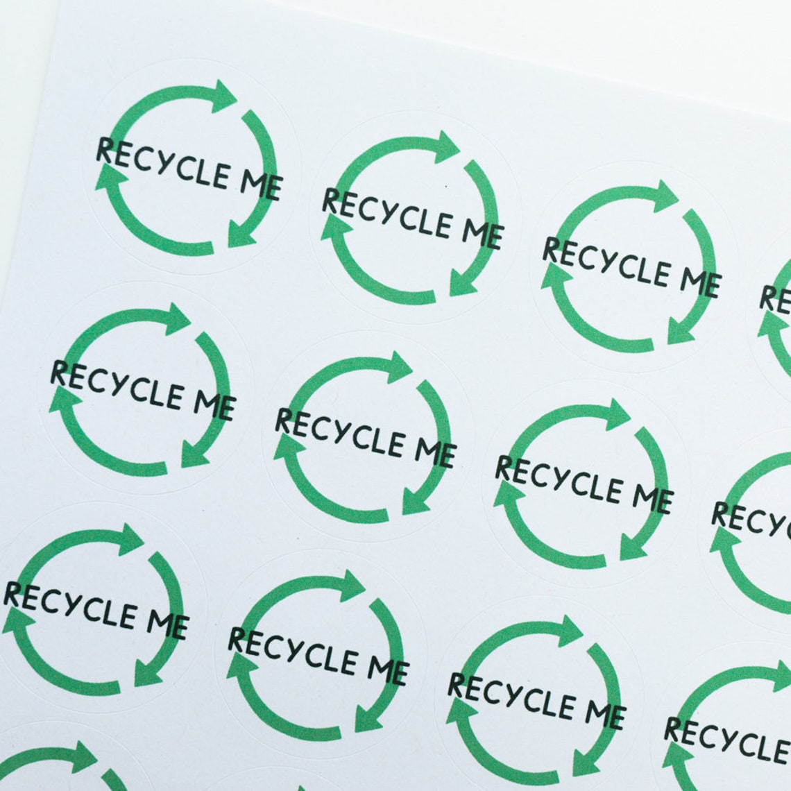 35x Recycle Me Stickers 37mm - Eco Friendly Stickers - Recycled ...