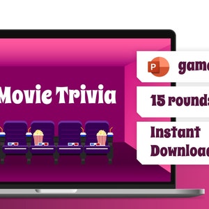 Movie Trivia Game for Virtual Party Powerpoint Game Great - Etsy