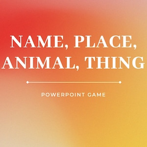 Name Place Animal Thing Powerpoint Game Perfect for Zoom - Etsy