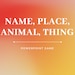 Name Place Animal Thing Powerpoint Game Perfect for Zoom - Etsy