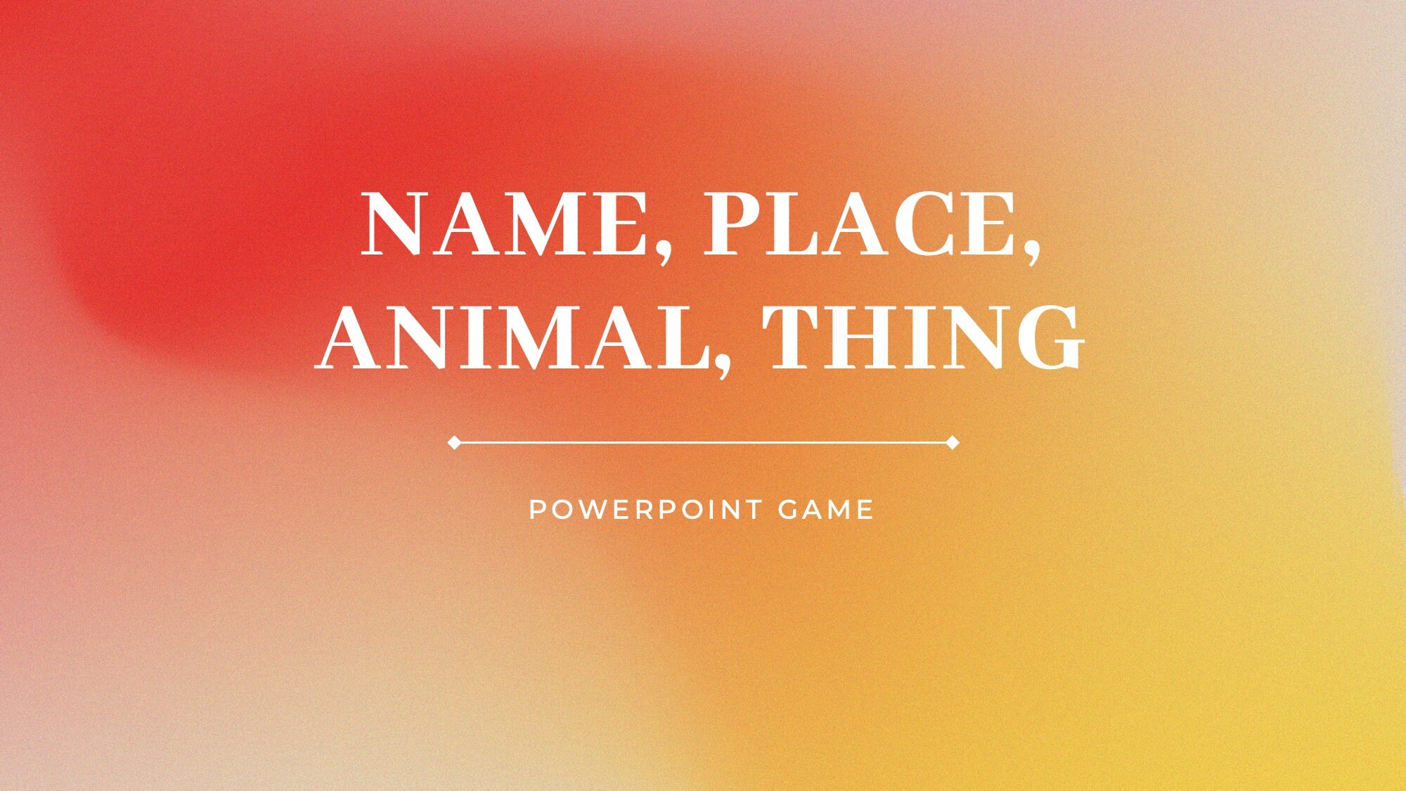 Name Place Animal Thing Game: Editable Powerpoint (digital Download) - Etsy