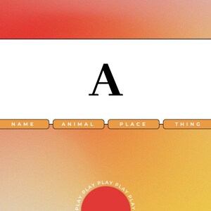 Name Place Animal Thing Powerpoint Game Perfect for Zoom - Etsy