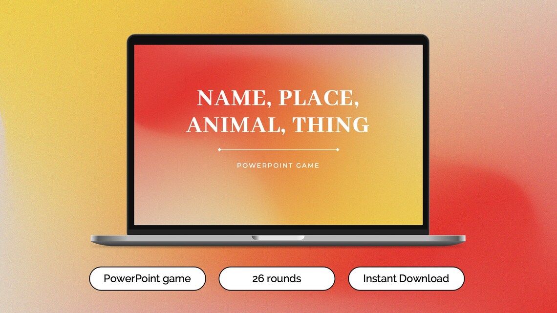 Name Place Animal Thing Powerpoint Game Perfect for Zoom - Etsy