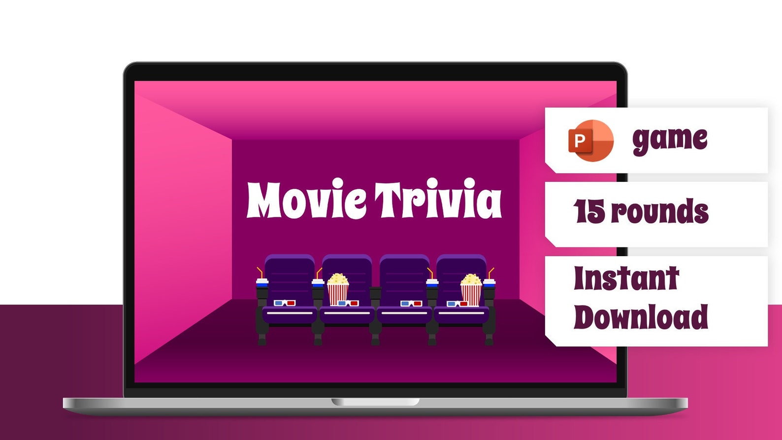Movie Trivia Game for Virtual Party Powerpoint Game Great - Etsy