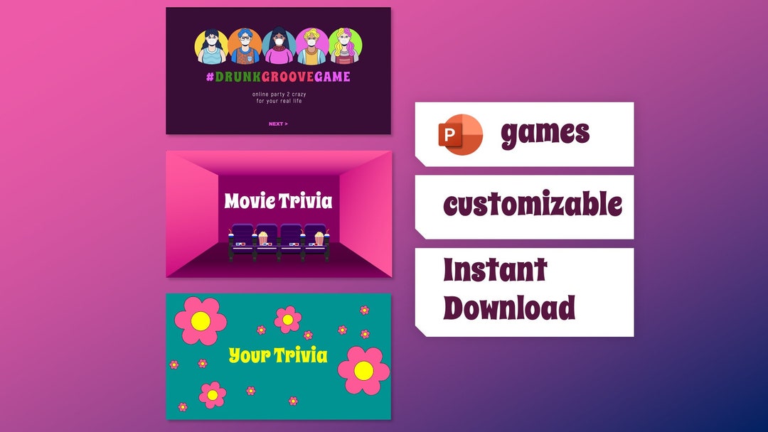 Drinking MOVIE Quiz Powerpoint GAME BUNDLE – Digital Trivia Game ...