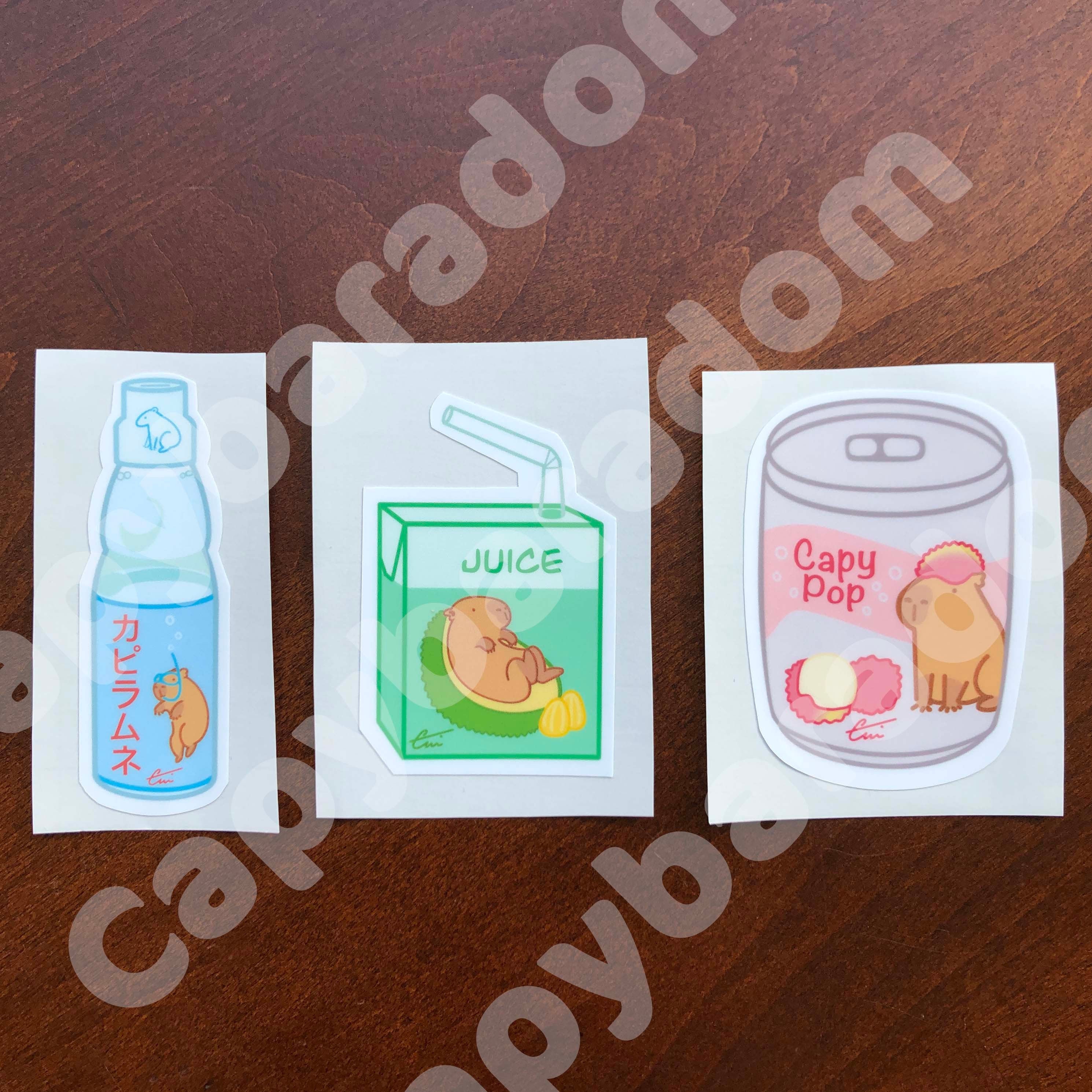 Capybara Drink Sticker Set - Etsy