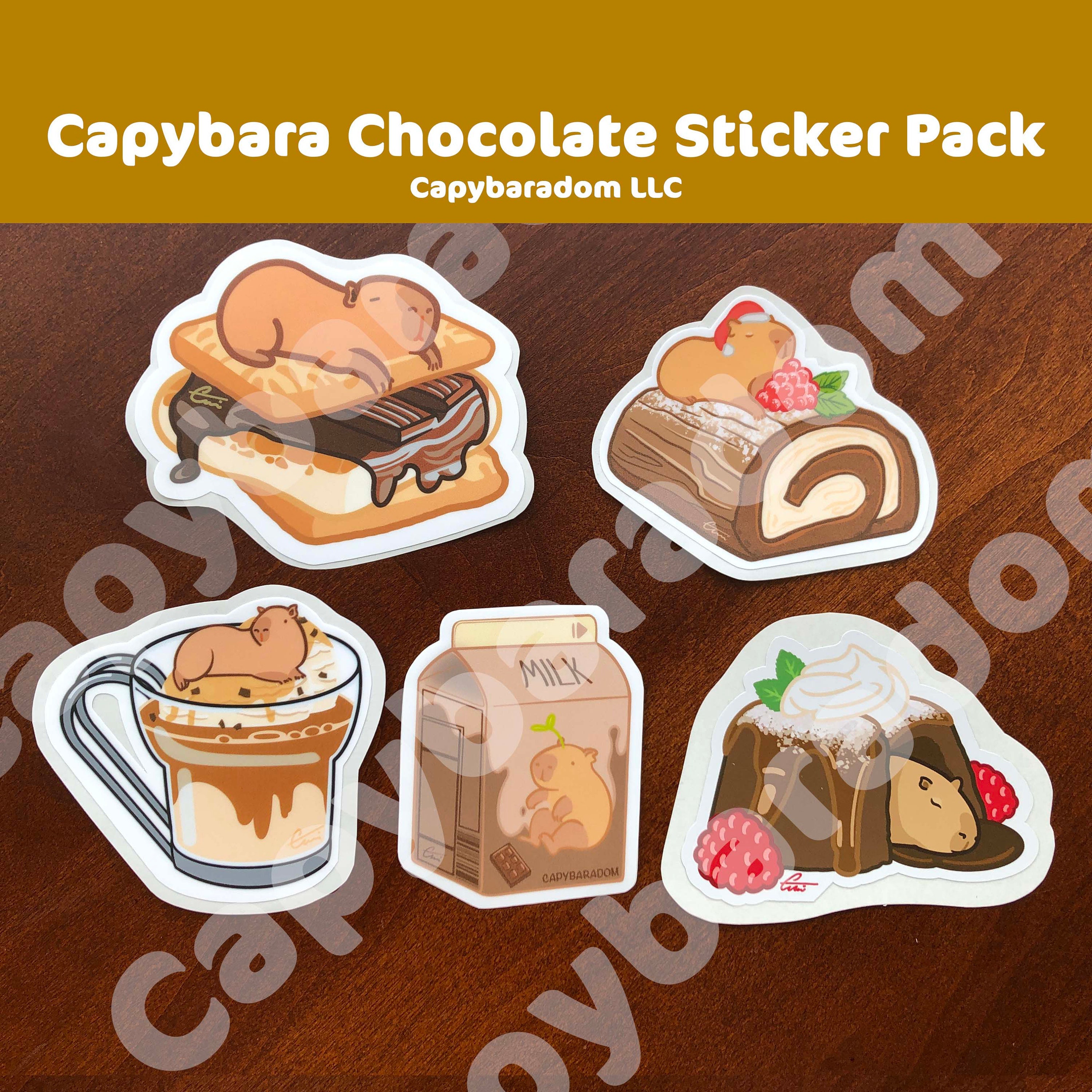 Capybara Chocolate Sticker Pack | Etsy