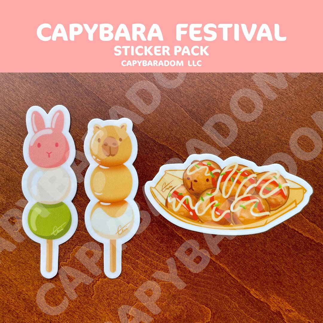Capybara Festival Sticker Pack - Etsy