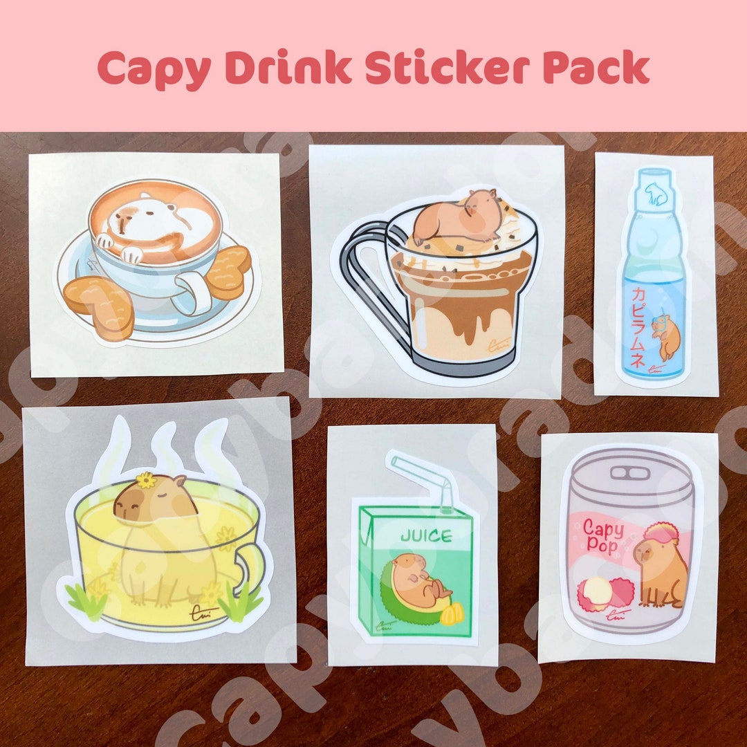 Capy Drink Sticker Pack - Etsy