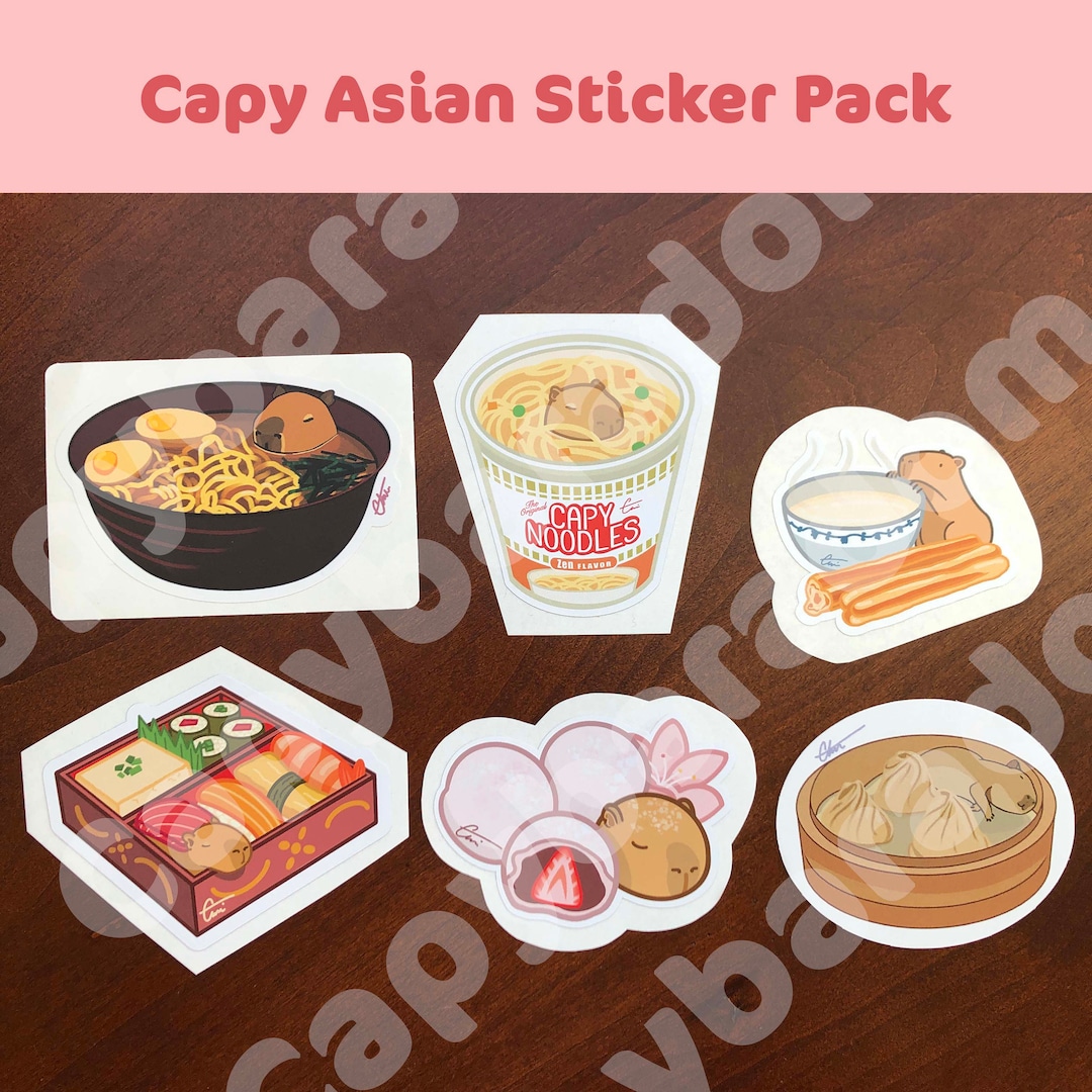 Capybara Asian Sticker Pack - Etsy
