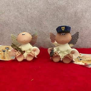 Angel Cheeks Policeman & Trumpet Figurines by Russ Berrie Co. - Etsy