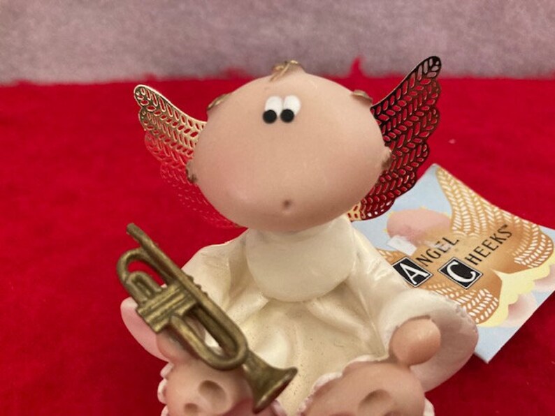 Angel Cheeks Policeman & Trumpet Figurines by Russ Berrie Co. - Etsy