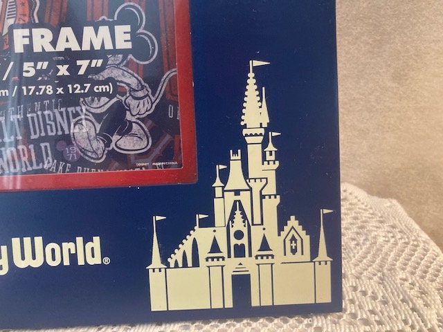 Retro Navy Blue Walt Disney World Photo Frame 4 X 6/5 X7 Like New W/red ...