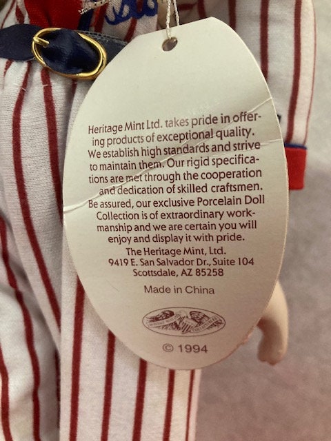 Vintage Porcelain Baseball Player Doll daniel From Heritage Mint ...