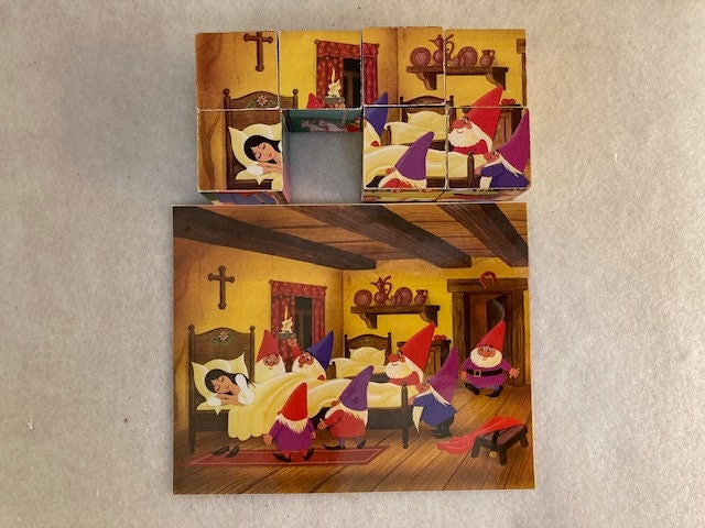 Children's Wooden Block Puzzle Disney Germany Wood Case - Etsy