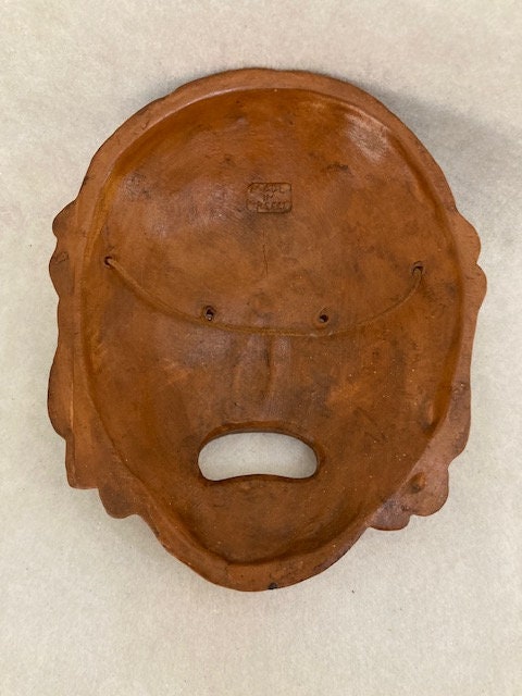 Greek God Dionysus and Tragedy Theatre Mask in Terracotta Look - Etsy