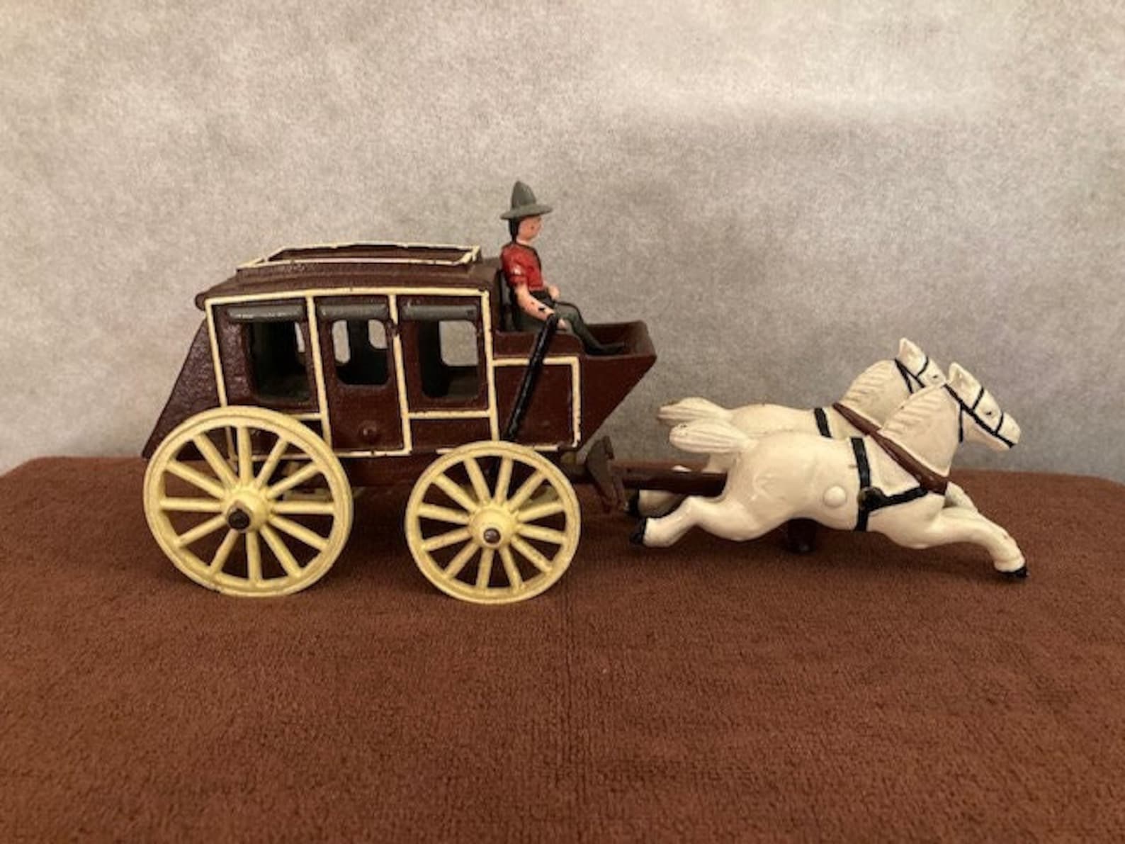 Vintage Cast Iron Stage Coach With Cowboy Driver in Great Condition - Etsy