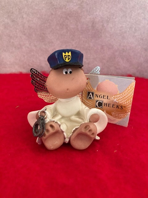 Angel Cheeks Policeman & Trumpet Figurines by Russ Berrie Co. - Etsy