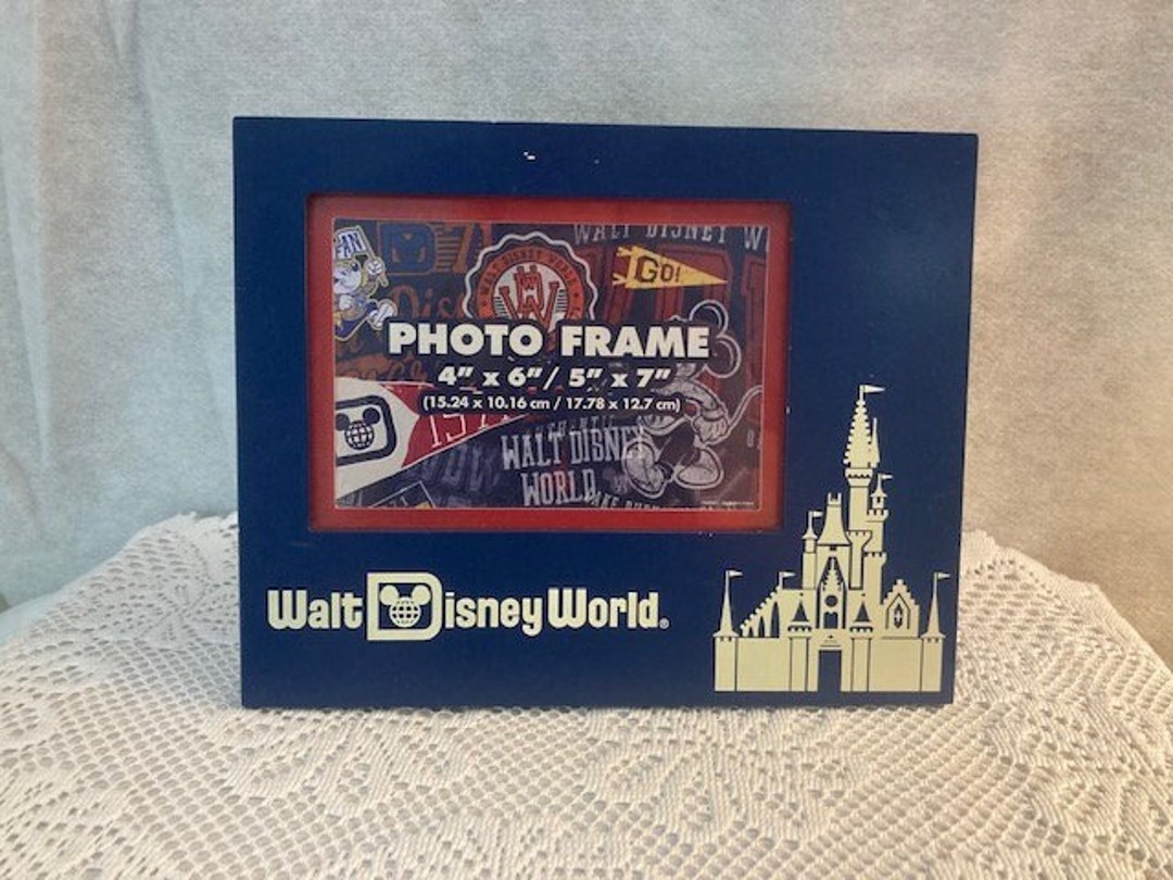 Retro Navy Blue Walt Disney World Photo Frame 4 X 6/5 X7 Like New W/red ...