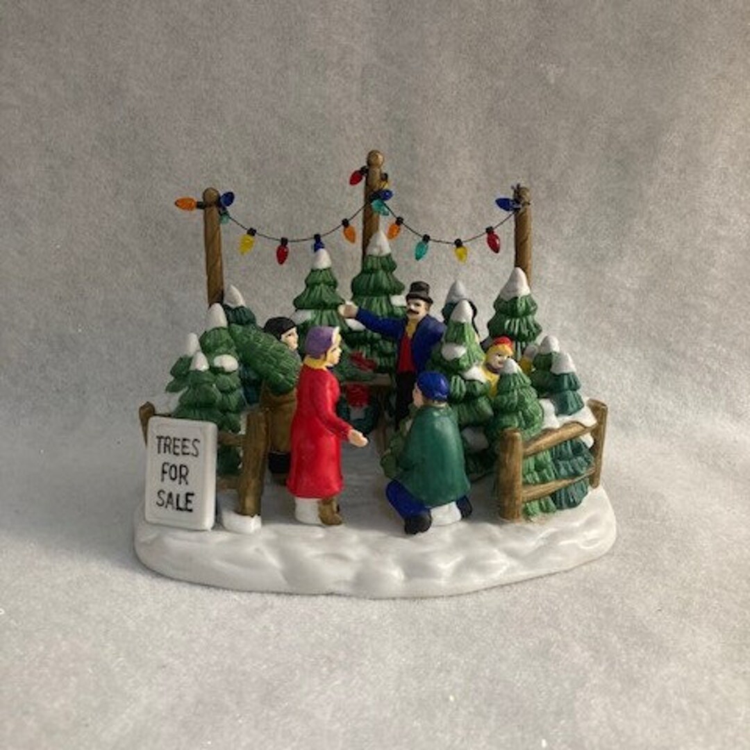 Hand Painted Burberry Village bob's Tree Lot A Christmas Collectible - Etsy