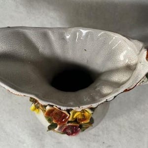 VTG Italian Ceramic Rose Flower Pitcher Jug by Bassano, Mid 20th ...