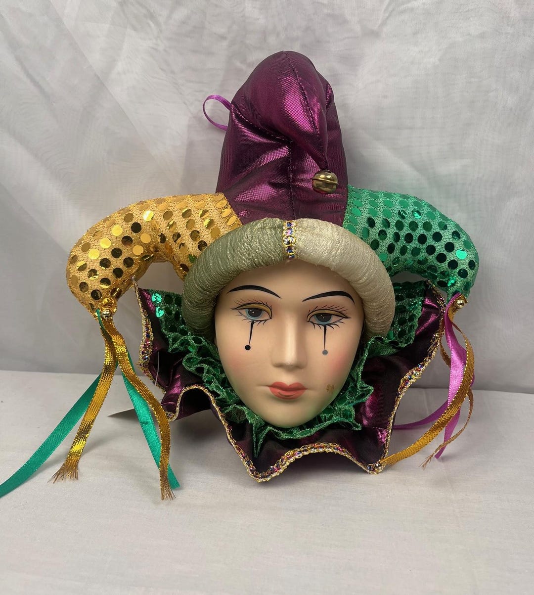 Mardi Gras Porcelain Ceramic Mask Jester Clown Wall Hanging - Etsy