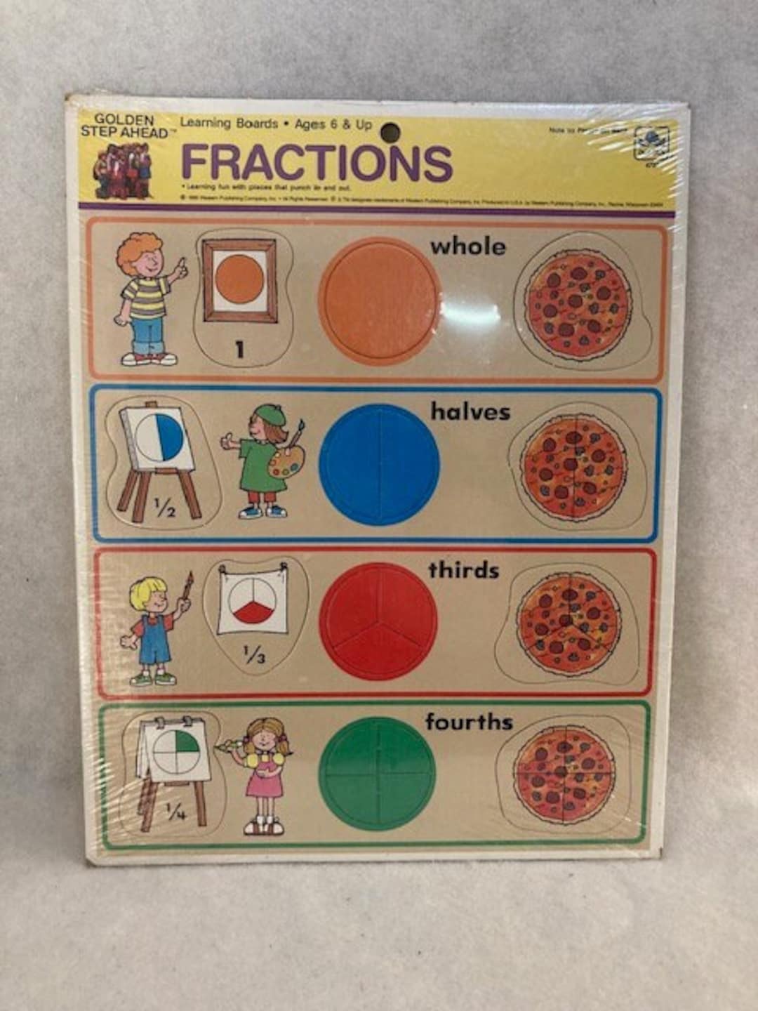 1985 Vintage Golden Step Ahead Fractions Learning Boards Puzzle - Etsy