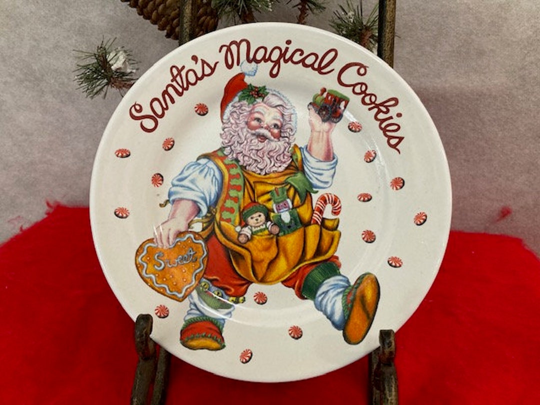 Vintage Sukura Stoneware Plate "santa's Magical Cookies" Designed by ...