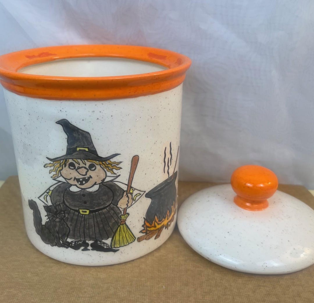 Halloween Themed Witches Brew & Broom Canister/container - Etsy