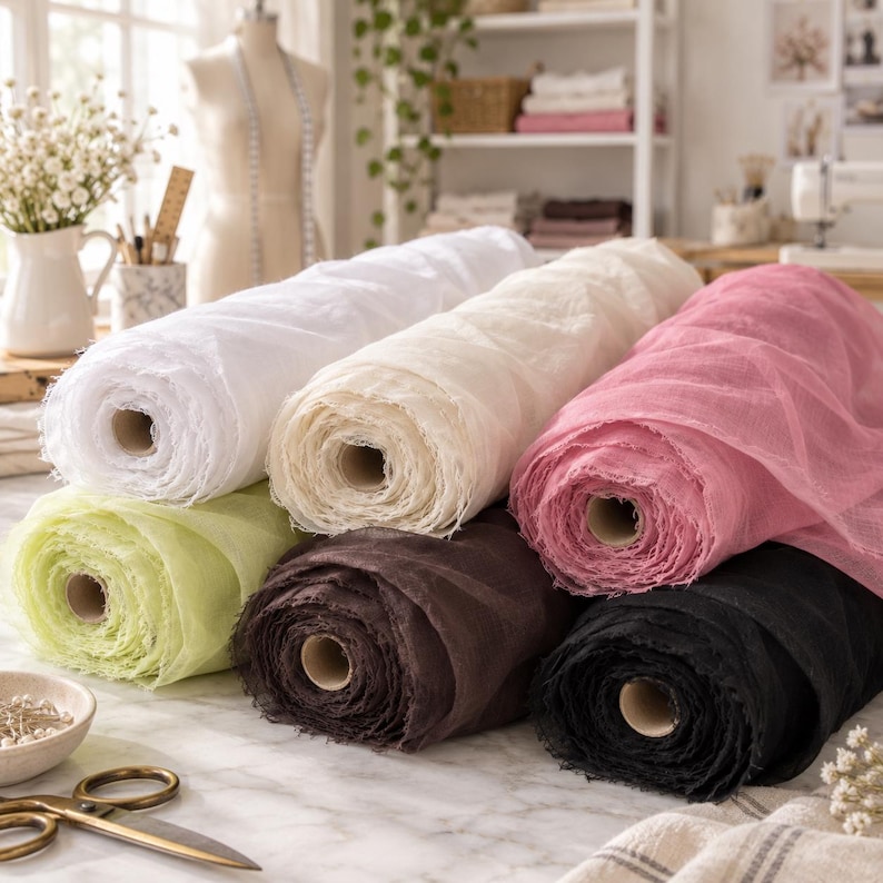 100% Cotton Batiste Voile Fabric, Lightweight Semi Sheer Cotton, 58 ...
