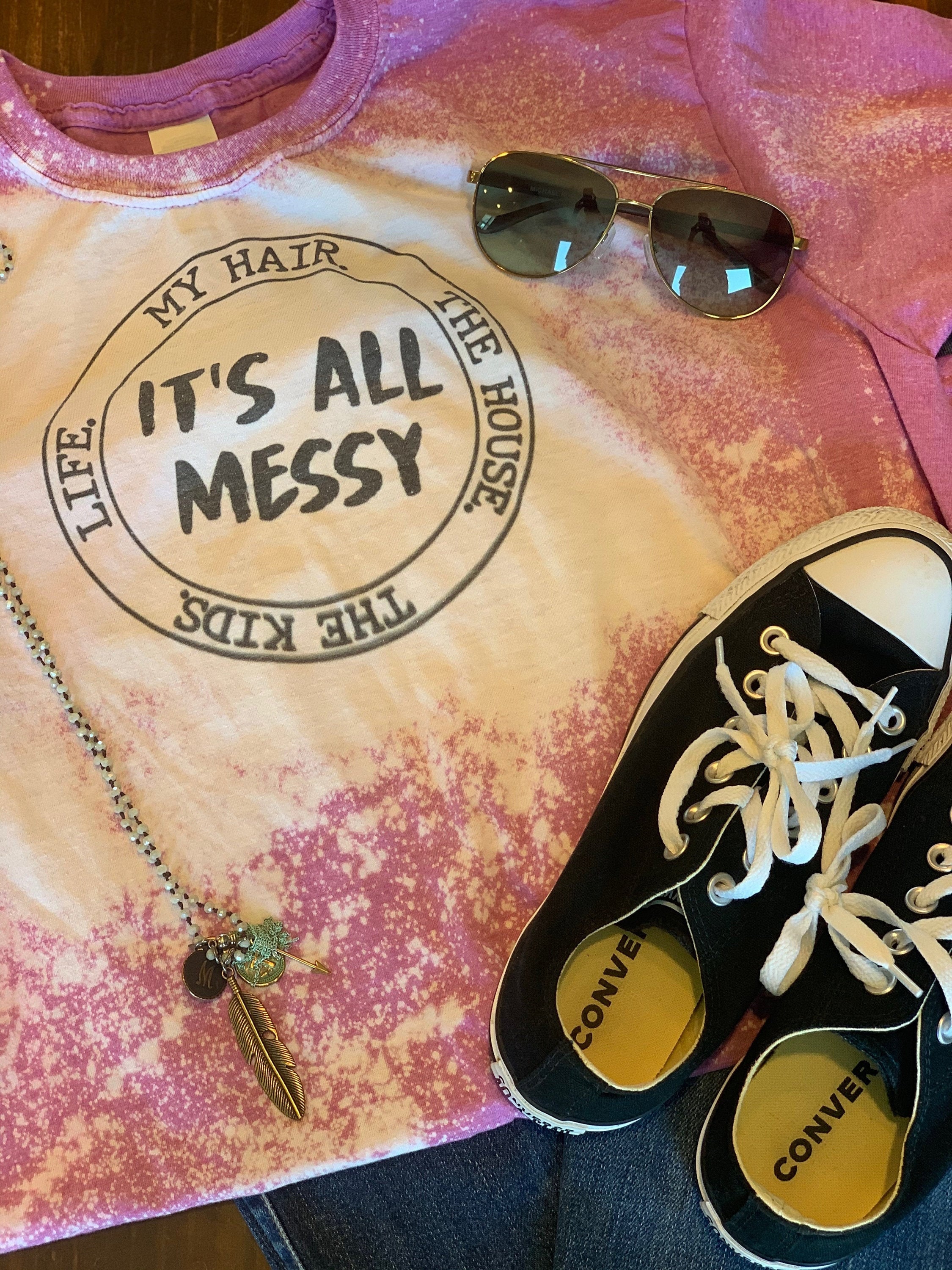 Its All Messy Distressed Tee Vintage Tees Vintage T-shirt | Etsy