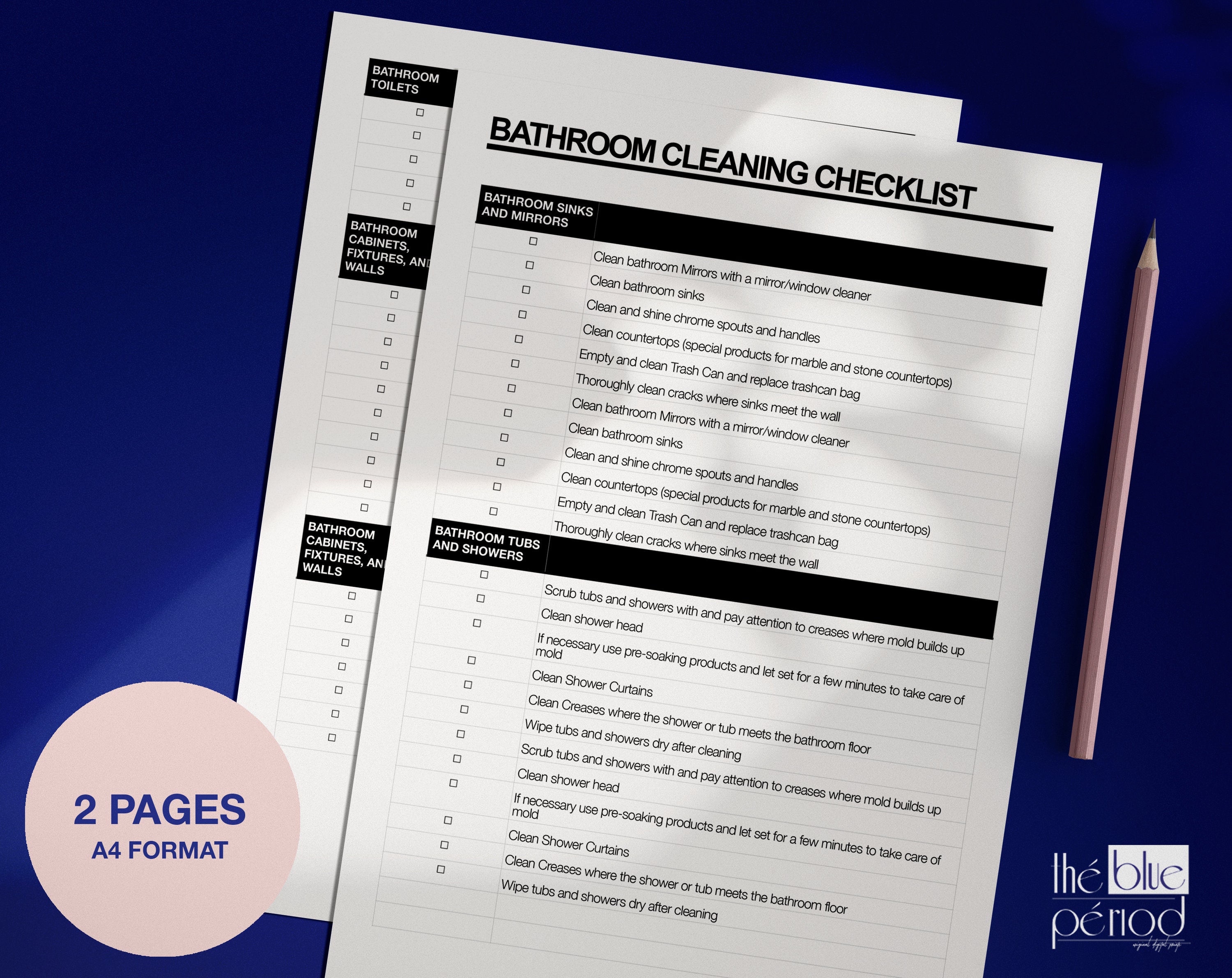 Editable Bathroom Cleaning Checklist - Etsy