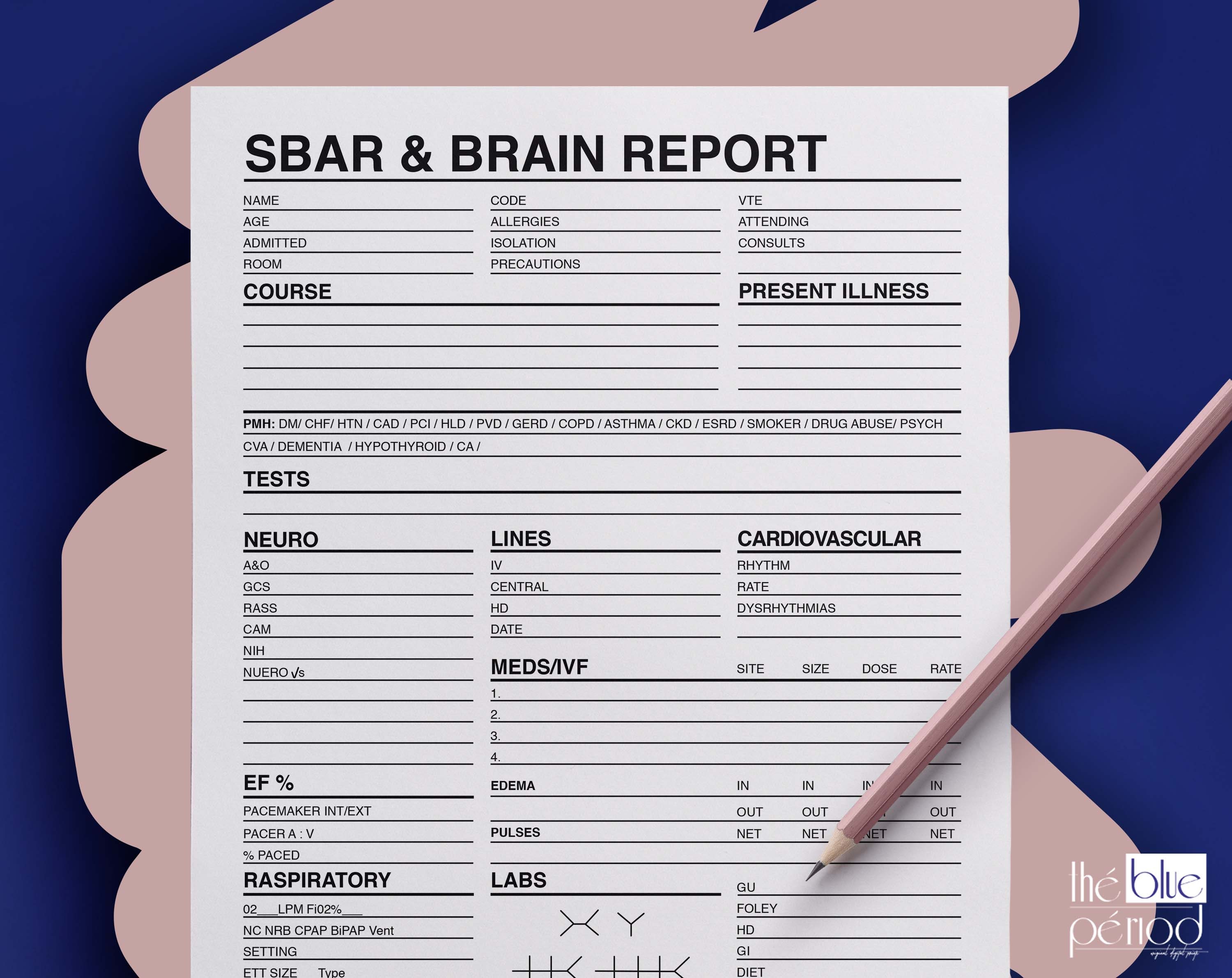 Sbar & Brain Nursing Report Sheet Single Patient Nurse Report - Etsy