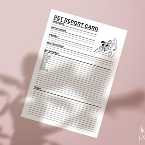 Printable Pet Sitter Report - Etsy