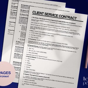 Editable Client Service Agreement - Etsy