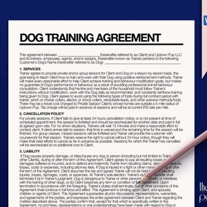 Editable Dog Training Agreement - Etsy