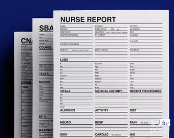 Nursing Report Sheet 3-patient Mini SBAR - Etsy