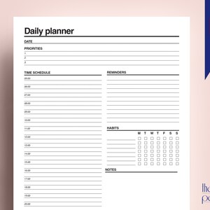 Printable Daily Planner, 3 Options PDF - Etsy