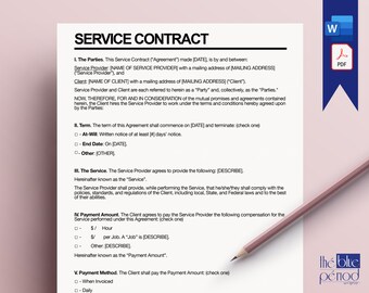 Editable Service Agreement, Service Terms and Conditions ,service ...
